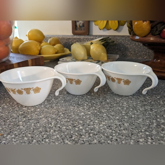 Corelle | Dining | Corelle Hook Handle Coffee Tea Cups Butterfly Gold ...